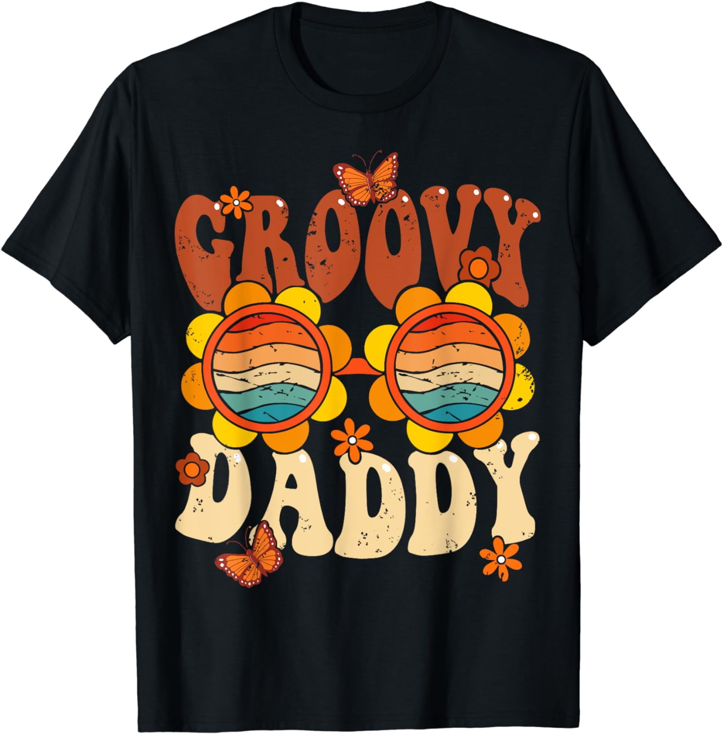 Retro Groovy Daddy 70s Aesthetic 1970's Father's Day T-Shirt - Walmart.com