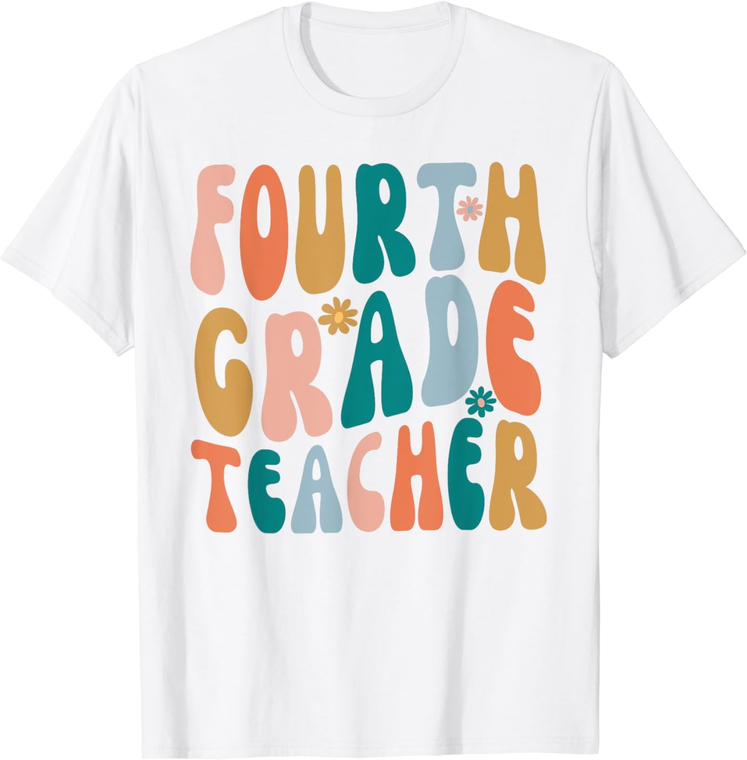 Retro Groovy Design 4th Grade Teaching T-Shirt - Walmart.com