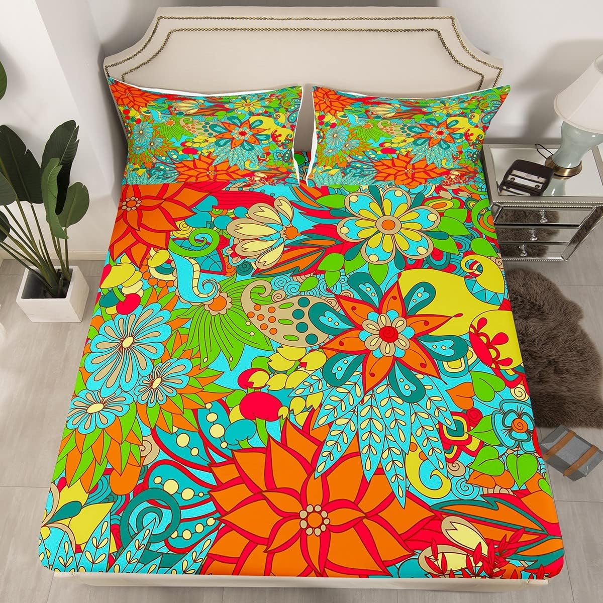 Retro Groovy Fitted Sheet Groovy 70s Bedding 60s 80s 90s Vintage ...