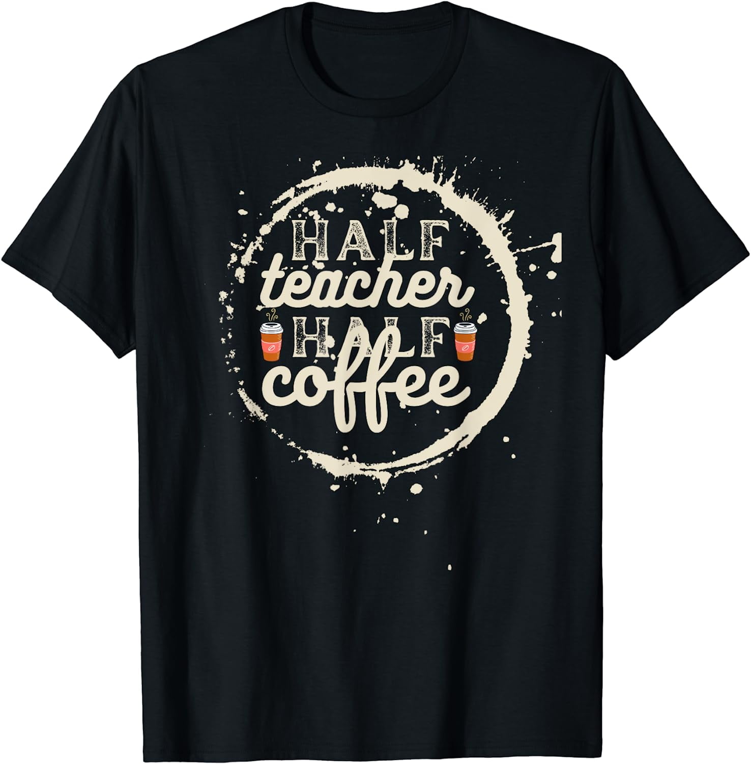 Retro Groovy Half Teacher Half Coffee Happy Teacher's Day T-Shirt ...