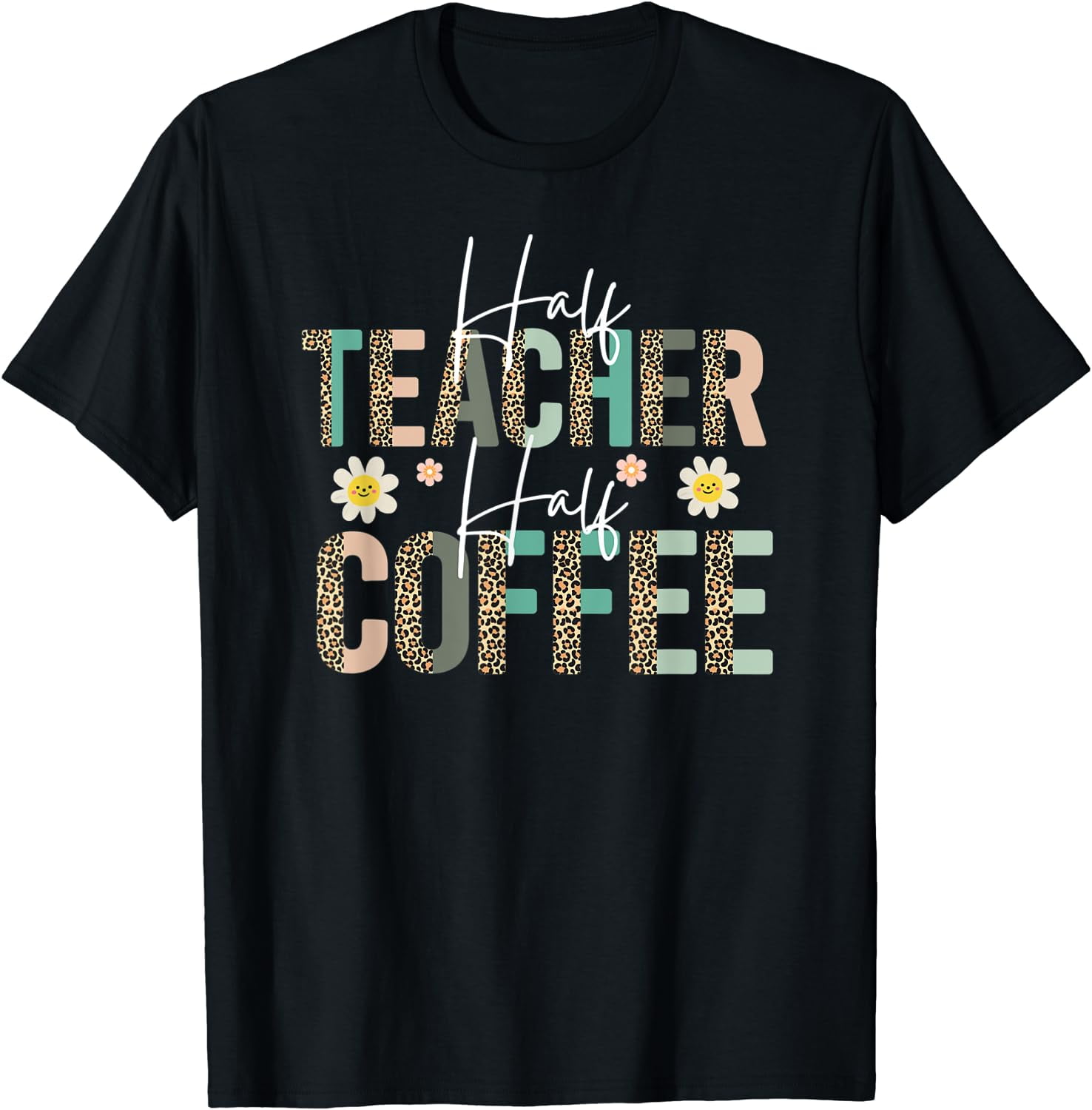 Retro Groovy Half Teacher Half Coffee Happy Teacher's Day T-Shirt ...