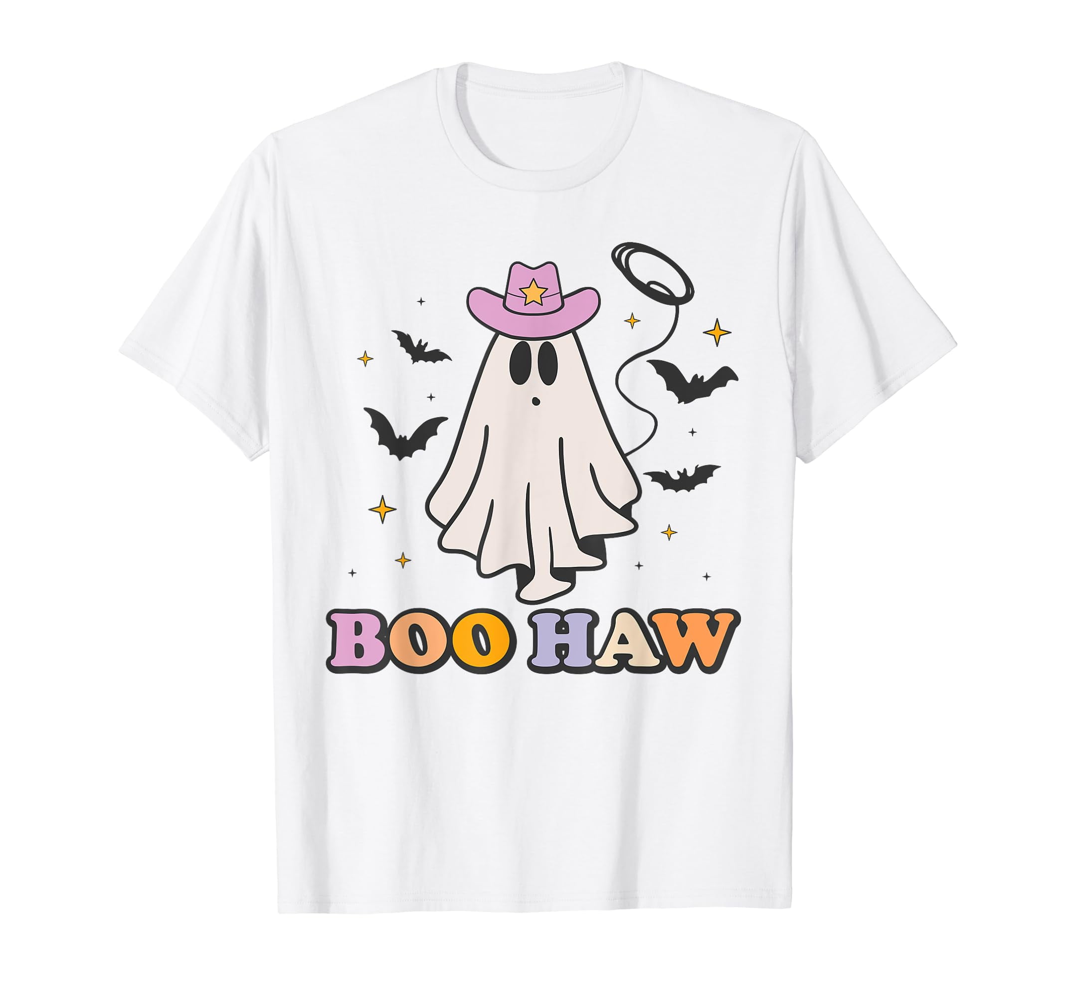 Retro Groovy Halloween Boo Haw Ghost Spooky Season T-Shirt - Walmart.com