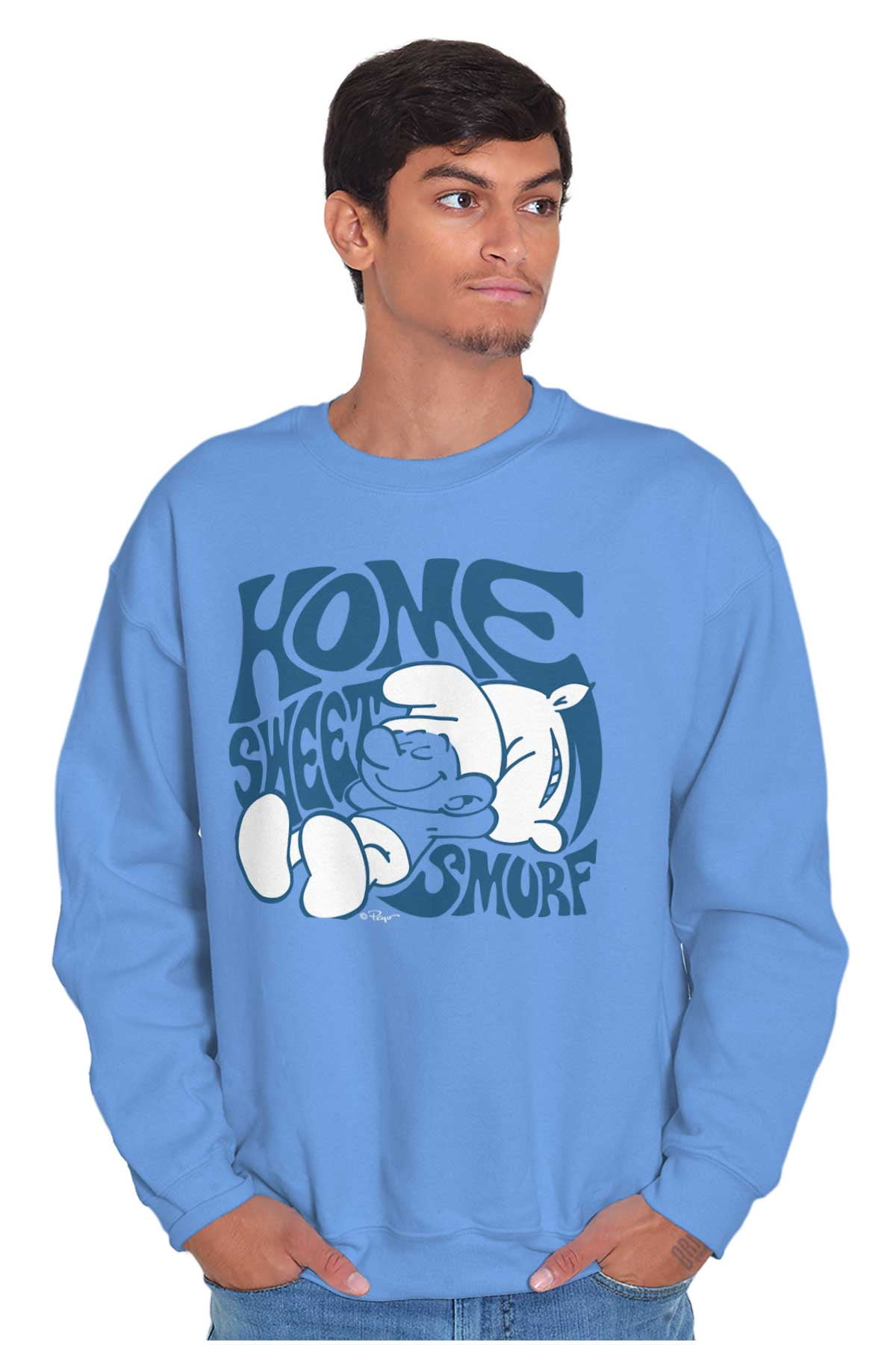 Retro Groovy Home Sweet Smurf Cartoon Sweatshirt for Men or Women ...