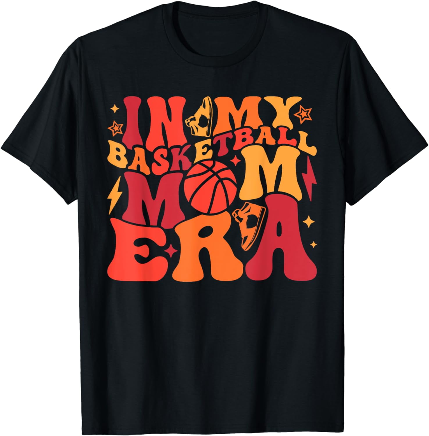 Retro Groovy In My Basketball Mom Era Basketball Mama Mother T-Shirt ...