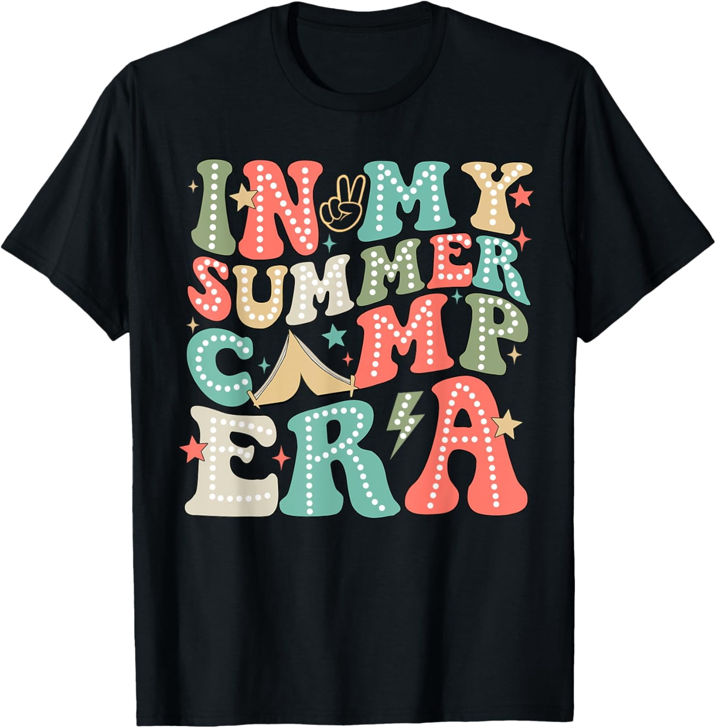 Retro Groovy In My Summer Camp Era Summer Camp Camping Funny T-Shirt ...