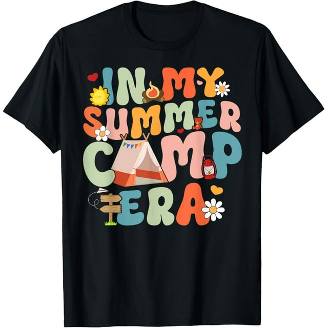 Retro Groovy In My Summer Camp Era Summer Camp Camping Funny T-Shirt ...