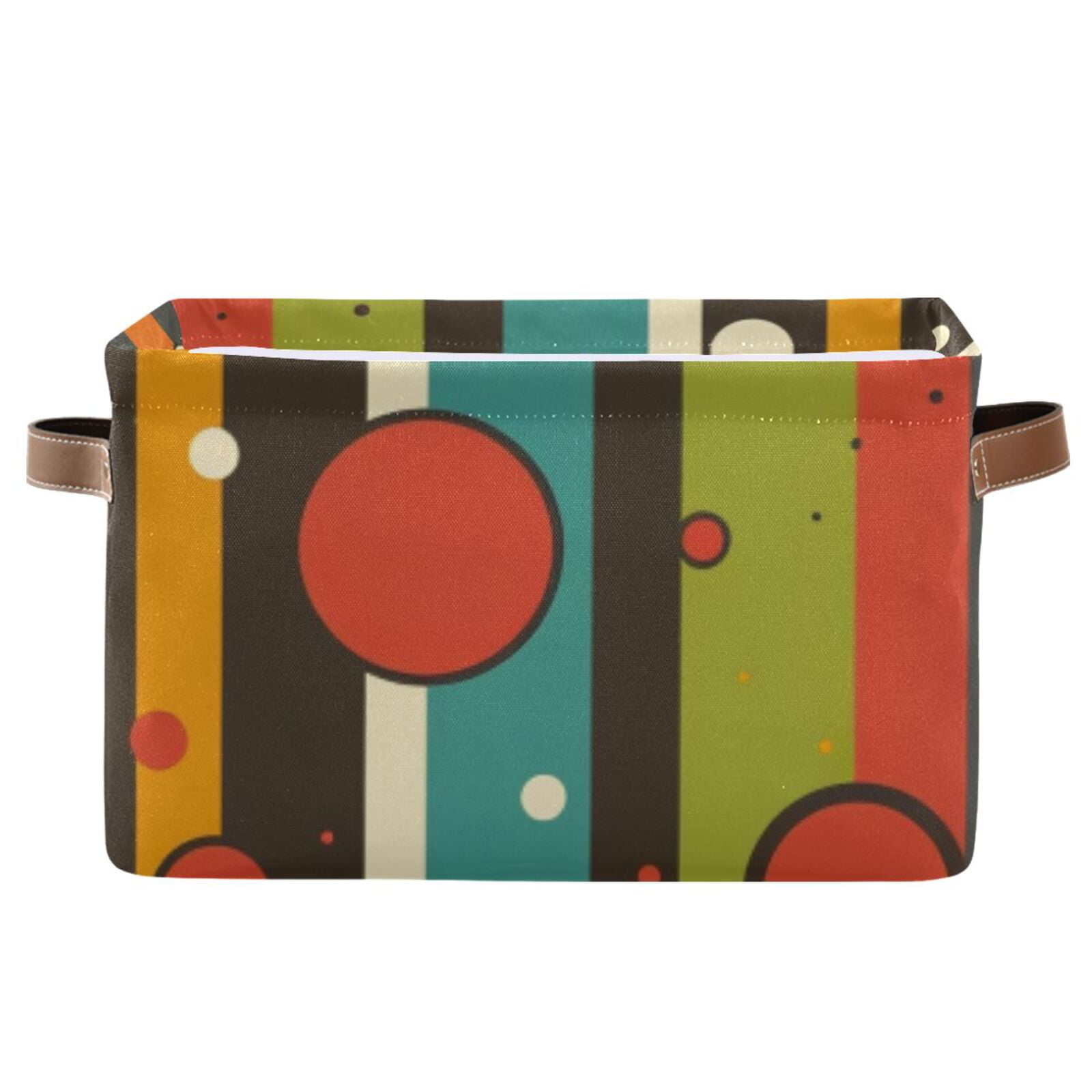 Retro Groovy Pattern 4 Storage Box, Fabric Cube Storage Box with Handle ...