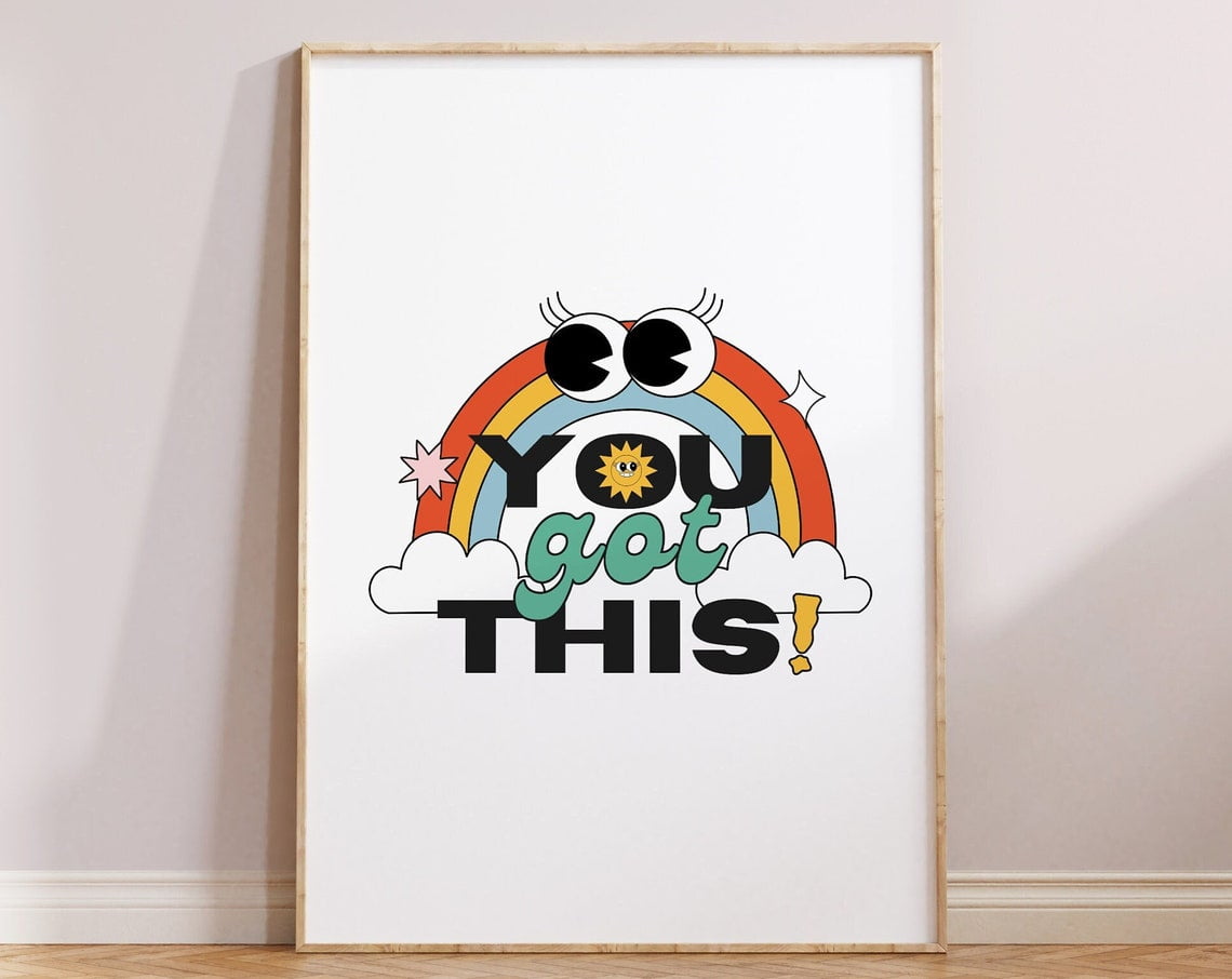 Retro Groovy Print Vintage Retro Wall Art 70S Style Poster Trendy Print ...