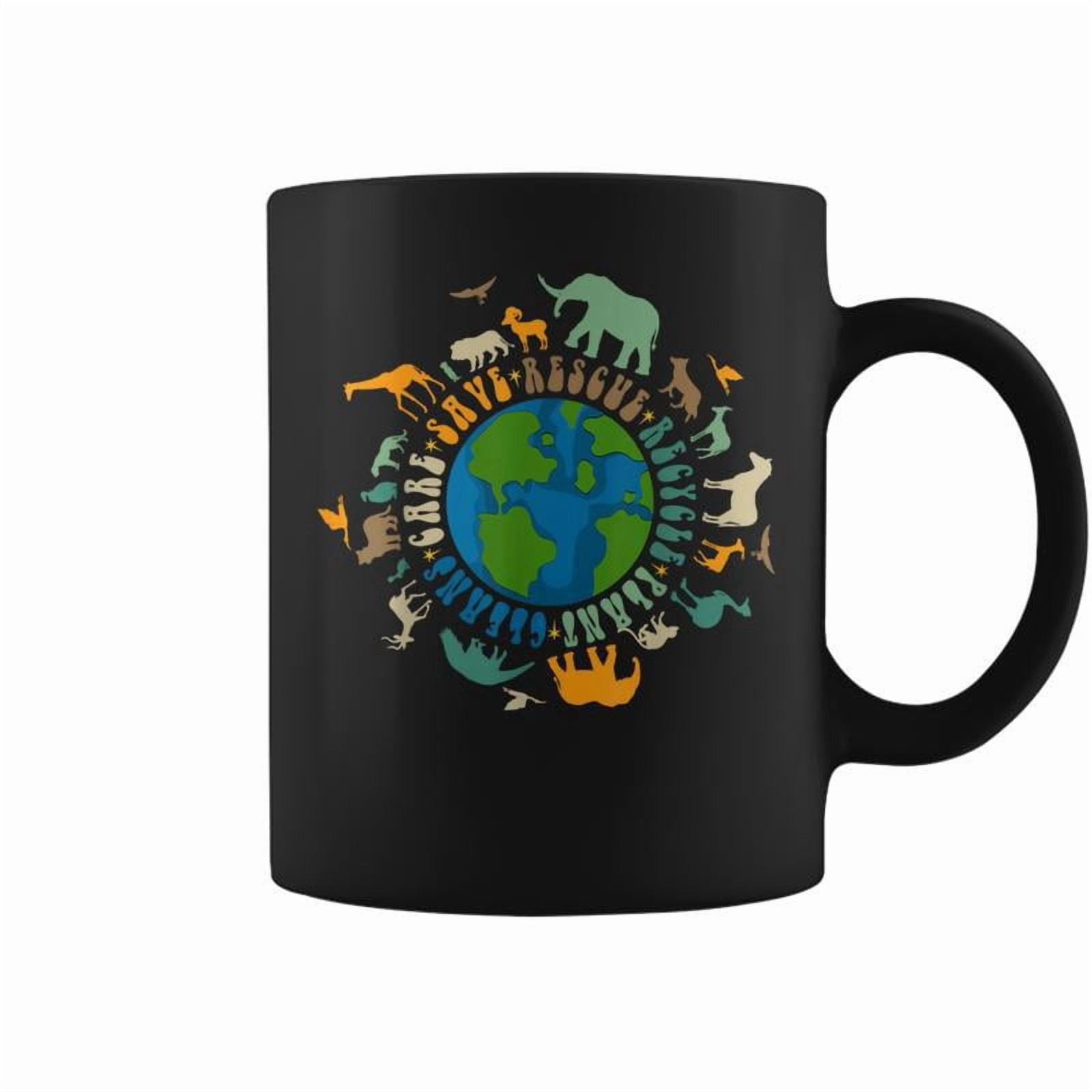 Retro Groovy Save Bees Rescue Animals Recycle Fun Earth Day Coffee Mugs ...