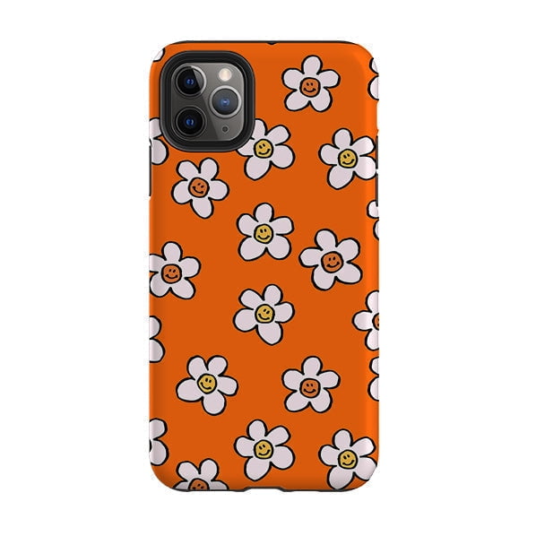 Retro Groovy Smiley Orange Art Phone Case for iPhone 11 12 13 14 15 16 ...