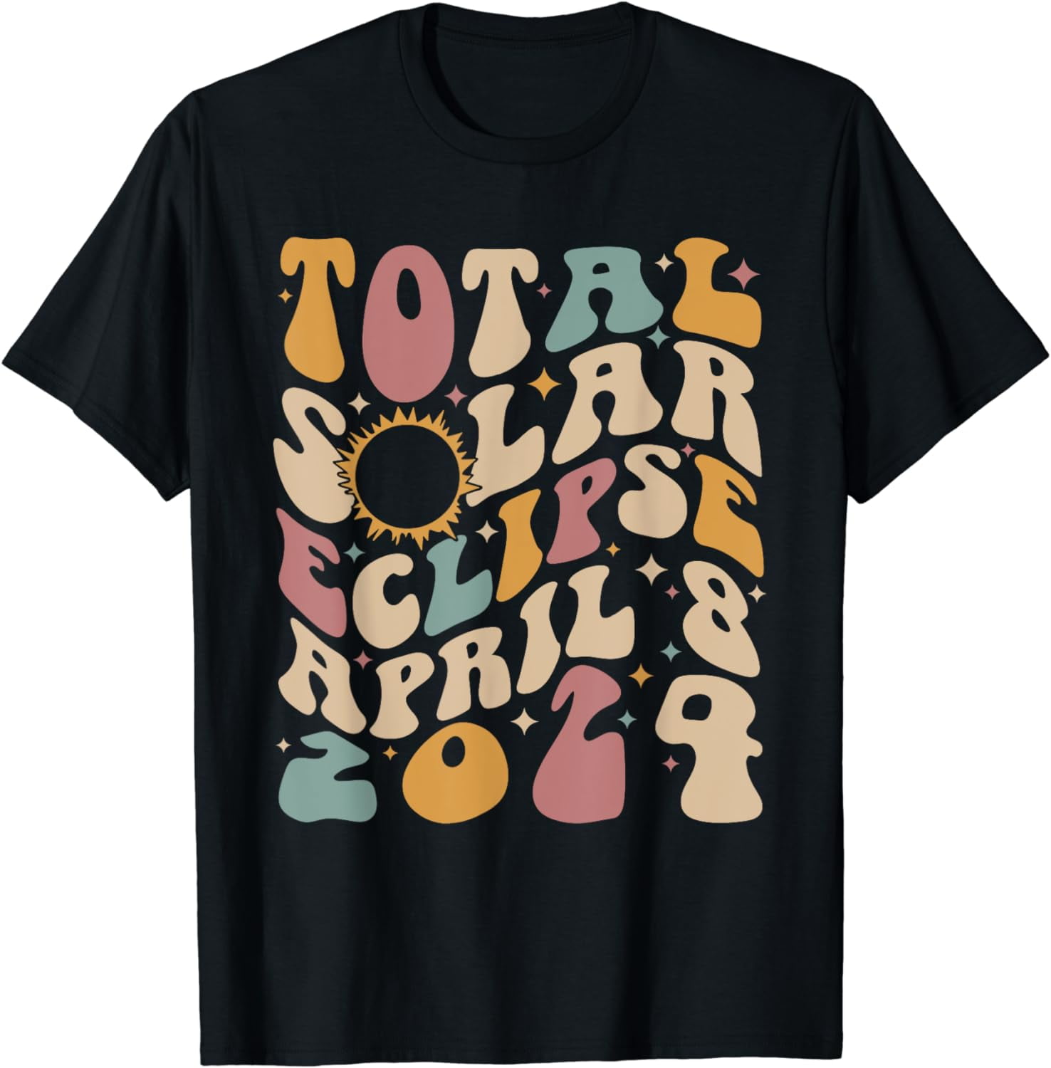 Retro Groovy Total Solar Eclipse Shirt April 08, 2024 T-Shirt - Walmart.com