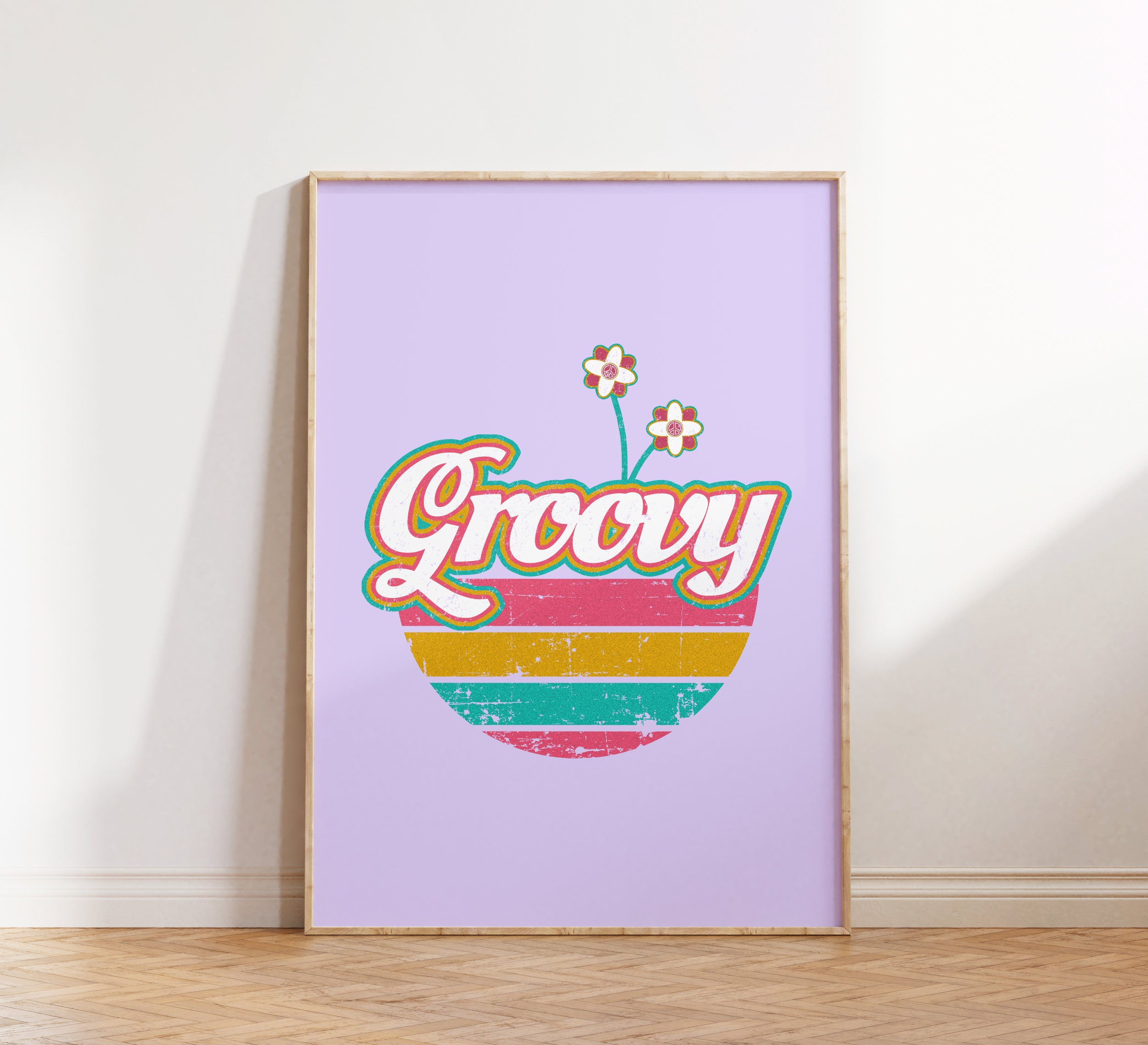 Retro Groovy Wall Print, 70s Groovy Poster, Retro Wall Art, Large ...