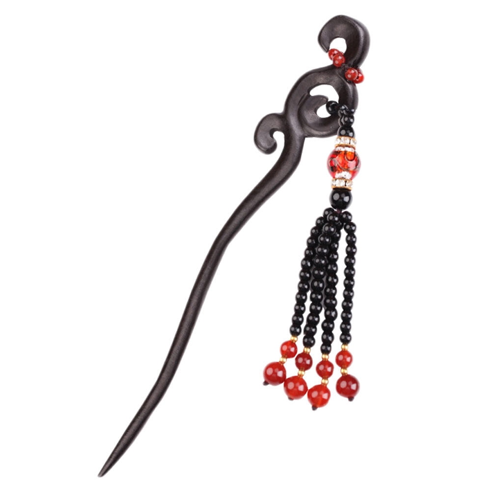 Retro Hair Pin Fringed Sandalwood Headdress Up-do Hairpin for ...