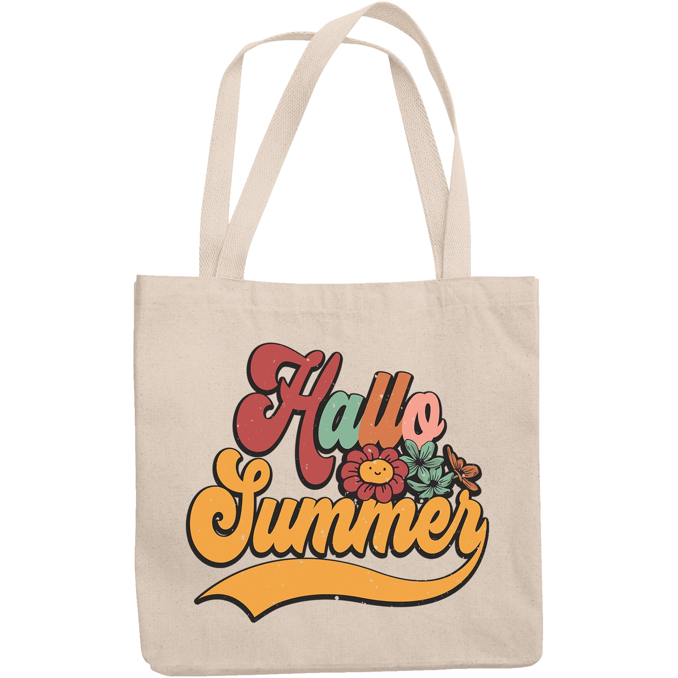 Retro Hallo Summer Typography, 12oz Canvas Tote Bag - Walmart.com
