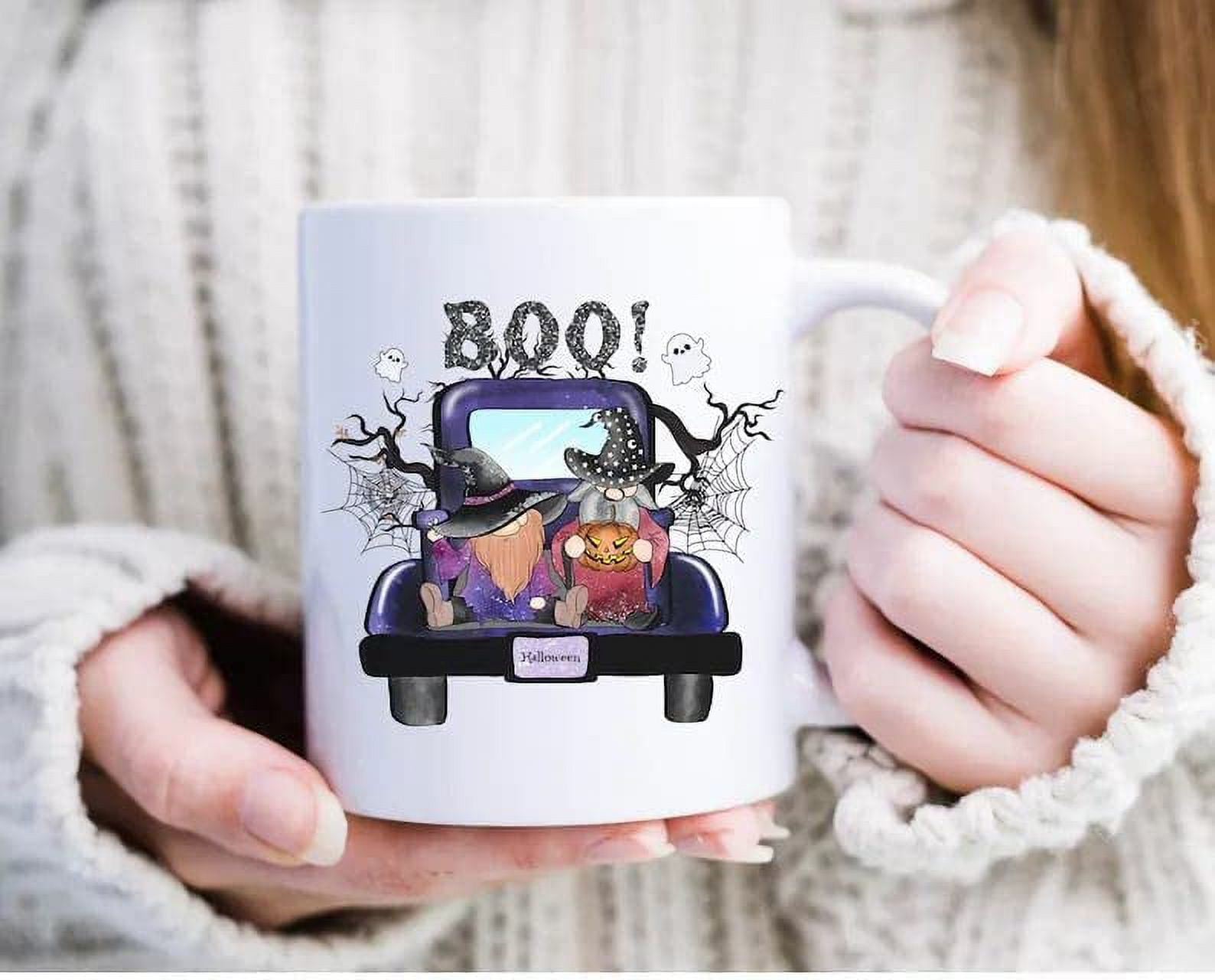Retro Halloween Mug, Gnome Boo Mug, Ghost Coffee Cup, Pumpkin Mug ...