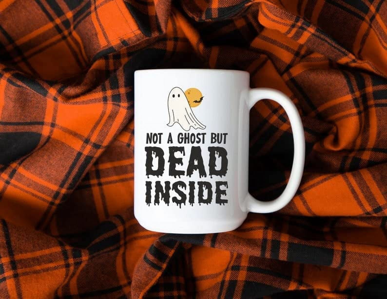 Retro Halloween Mug, Not A Ghost But Dead Inside Mug, Ghost Cup ...
