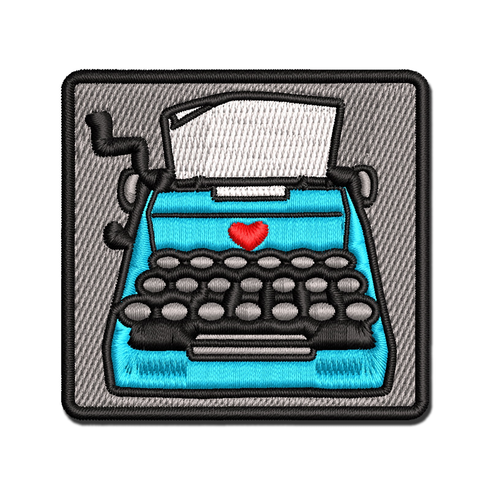 Retro Hand Drawn Vintage Typewriter With Blank Paper Applique Multi ...