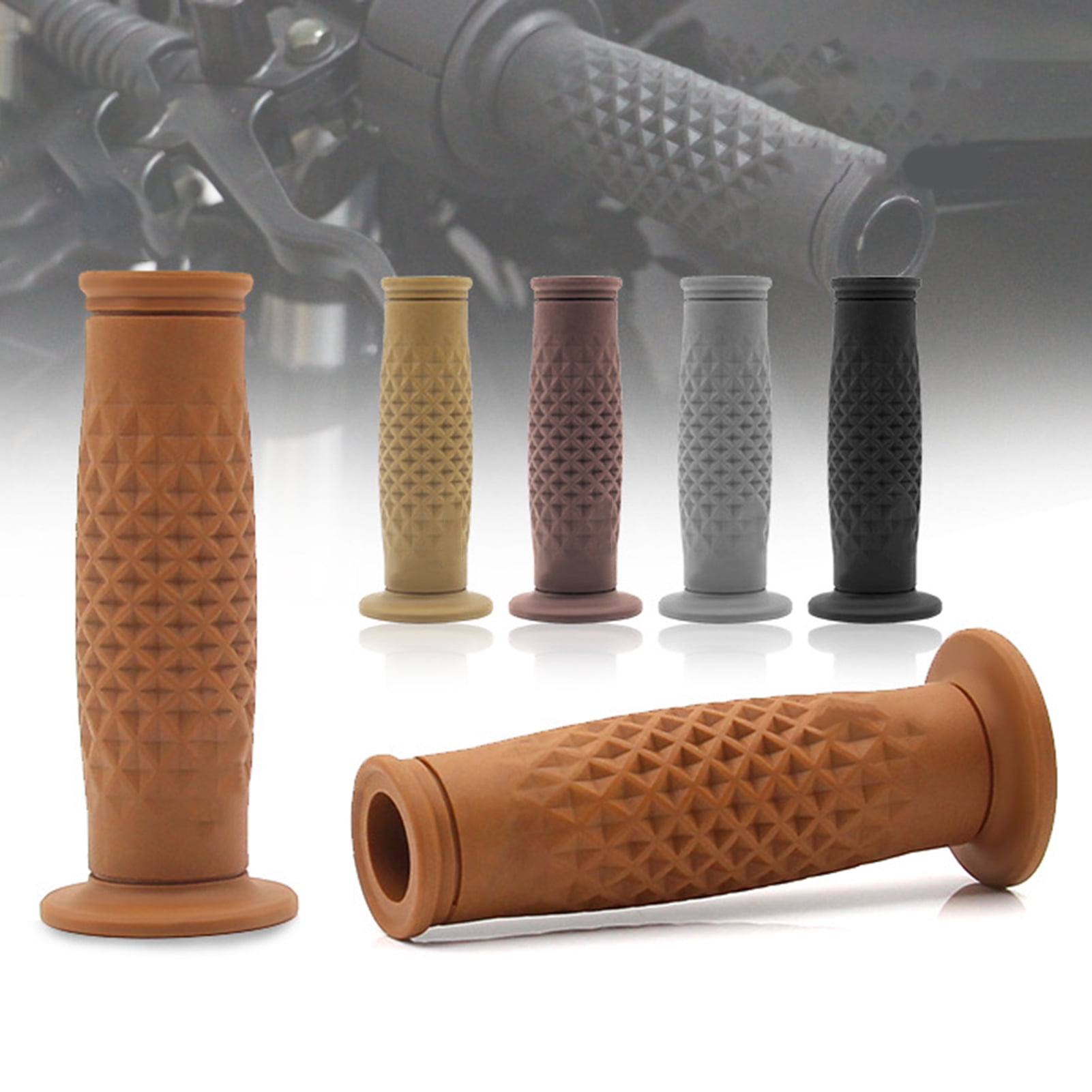 Retro Hand Grips Motorcycle Cuffs Grips 22mm Eco-friendly Rubber ...