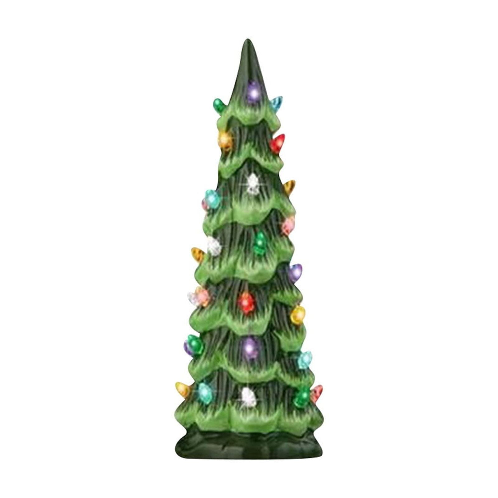 Retro Hand-Painted Tabletop Christmas Trees with Timer, 2025 New ...