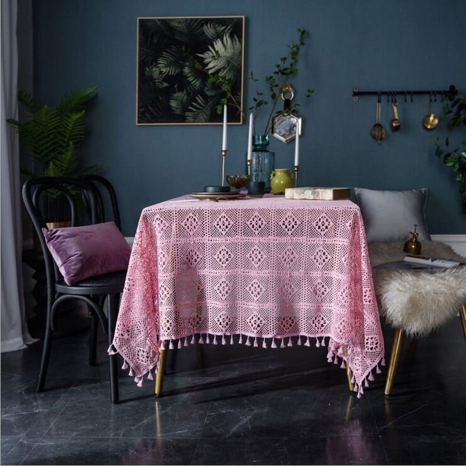 Retro Handmade Crochet Tablecloth Cotton Knit Hollow Coffee Tables ...