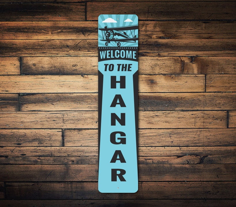 Retro Hangar Sign Dads Plane Hangar Airplane Lover Gift Plane Airport ...