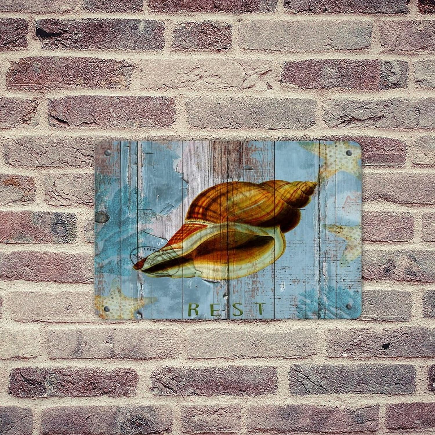 Retro Hanging Metal Plaque Nautical Beach Ocean Theme Underwater Sea ...
