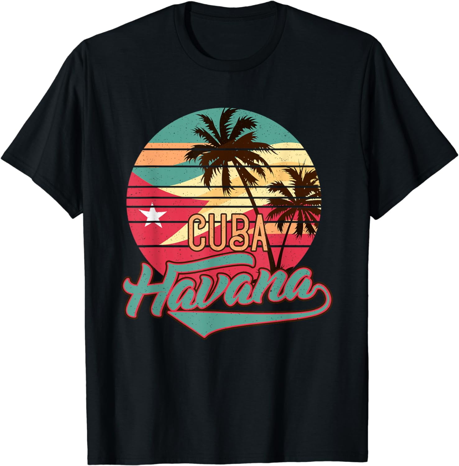 Retro Havana Cuba Tee Vintage Caribbean Cuban Souvenir Tee T-Shirt ...
