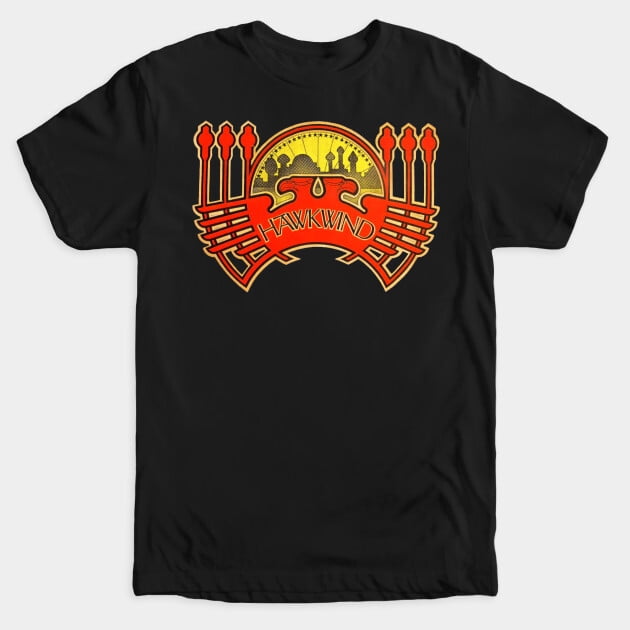 Retro Hawkwind T-Shirt Dave Brock Richard Chadwick Magnus Martin Silver ...