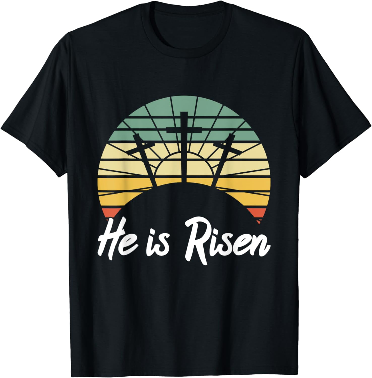 Retro He Is Risen Christian Jesus Christ Religious Easter T-Shirt ...