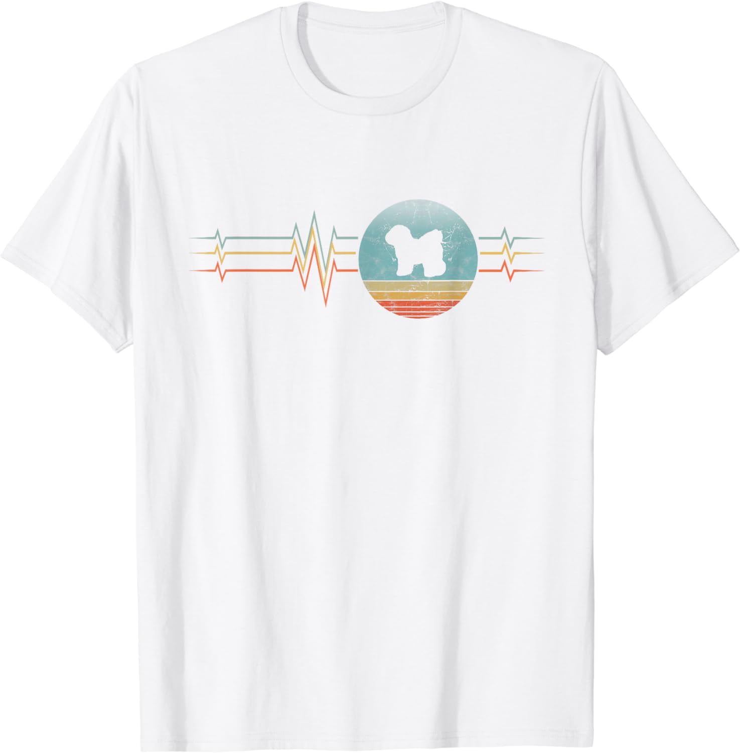 Retro Heartbeat Bichons Frise Dog Lifeline Vintage Style T-Shirt ...