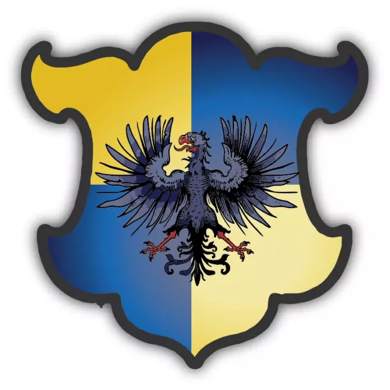 Retro Heraldic Griffin Shield Sticker Phone Decal Water Bottle Stickers ...