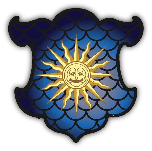 Retro Heraldic Sun Ornament Shield Sticker Phone Decal Water Bottle ...