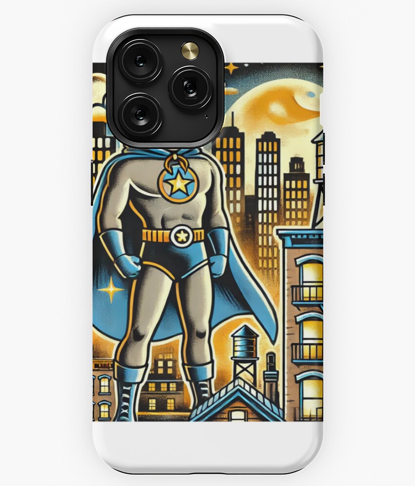 Retro Hero Star Sentinel Over City G5886 Phone Case for iPhone17 16 15 ...