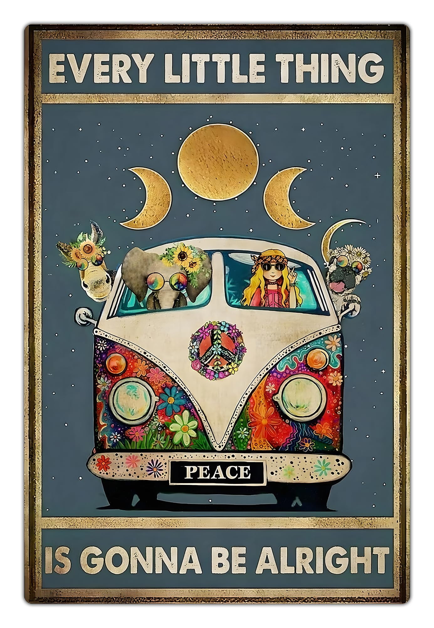 Retro Hippie Decor Wall Art Poster - "Every Little Thing is Gonna Be ...
