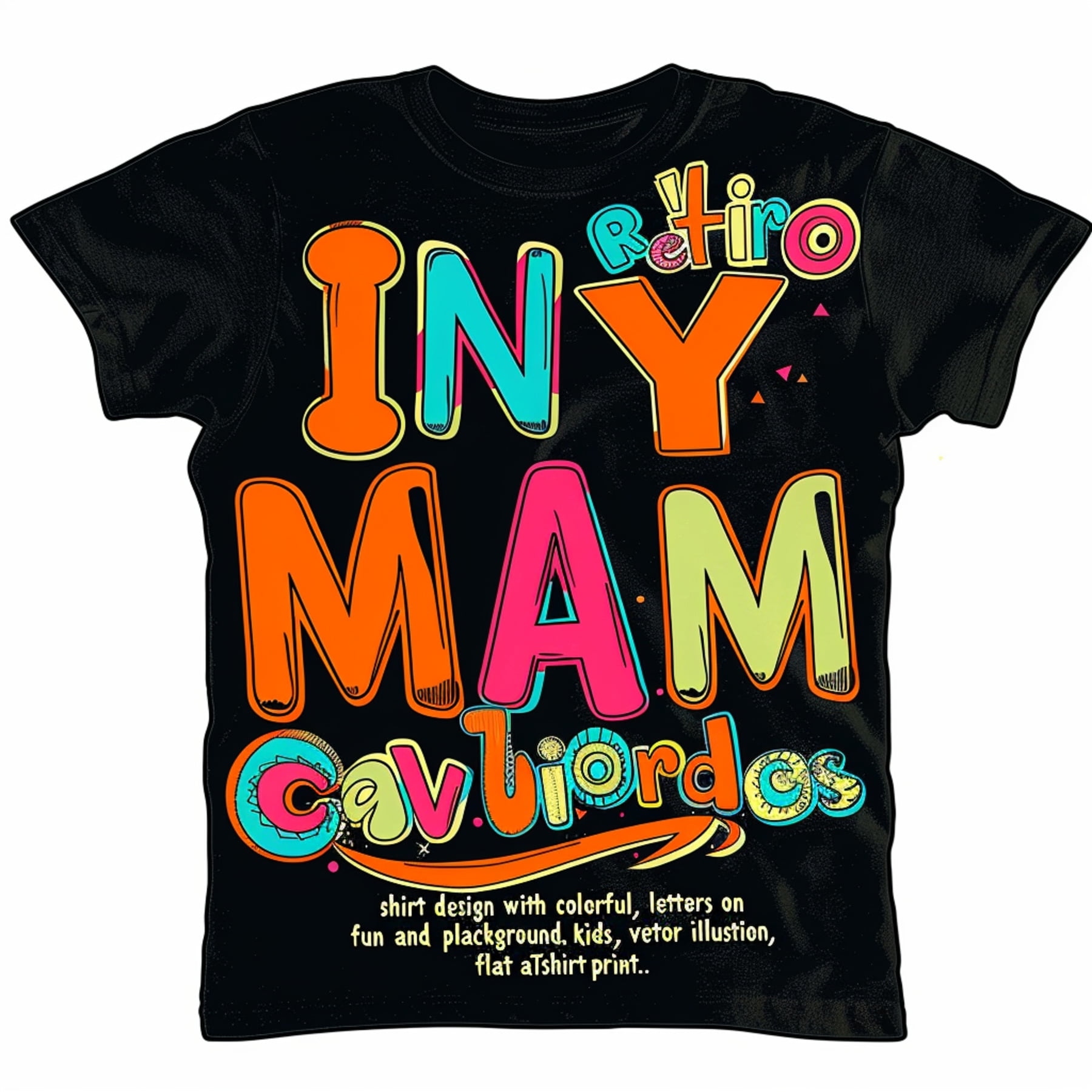 Retro Hippie Kids TShirt with Colorful 'IN MY MAM monument erA' Design ...