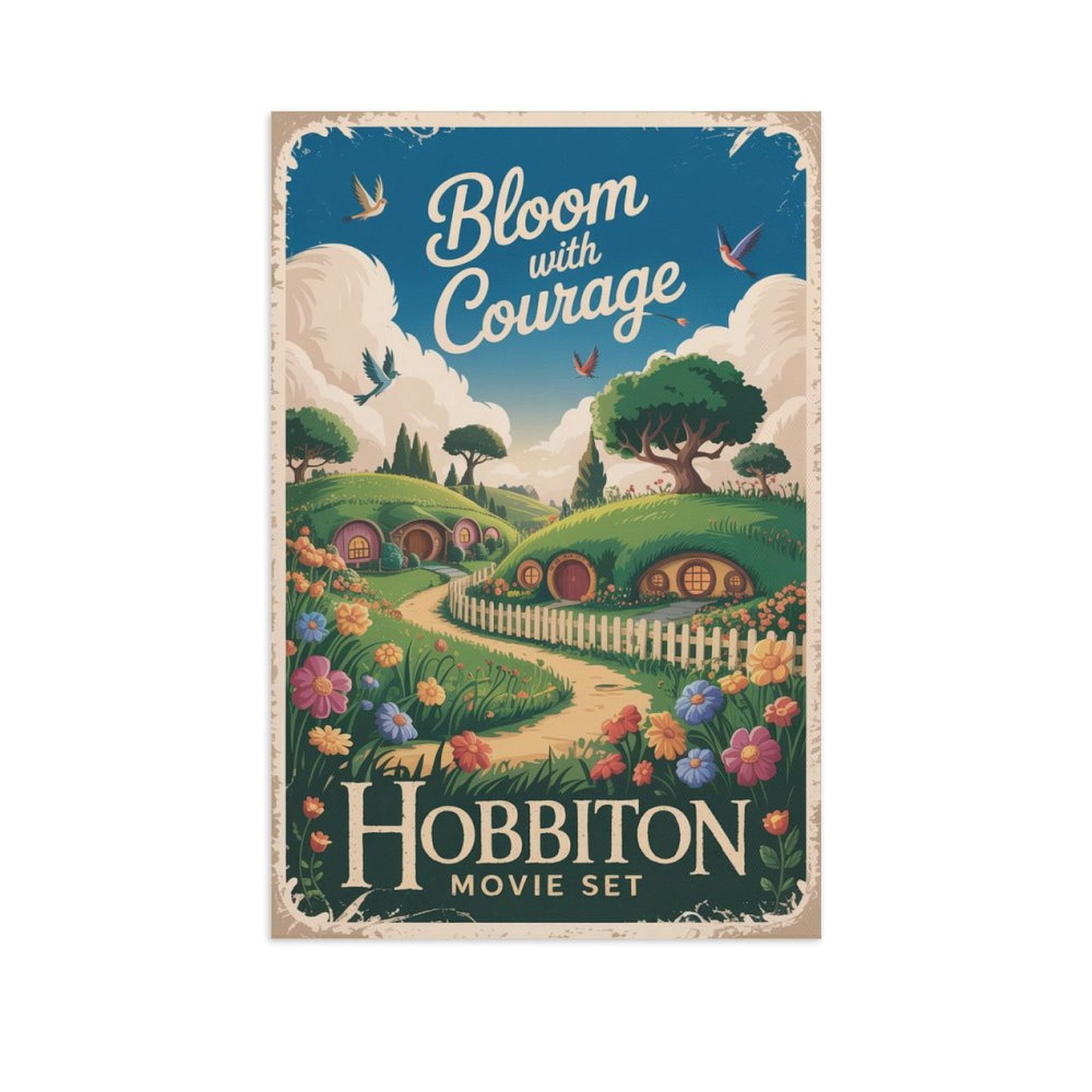 Retro Hobbiton Movie Set Poster Inspirational Motivational Vintage ...