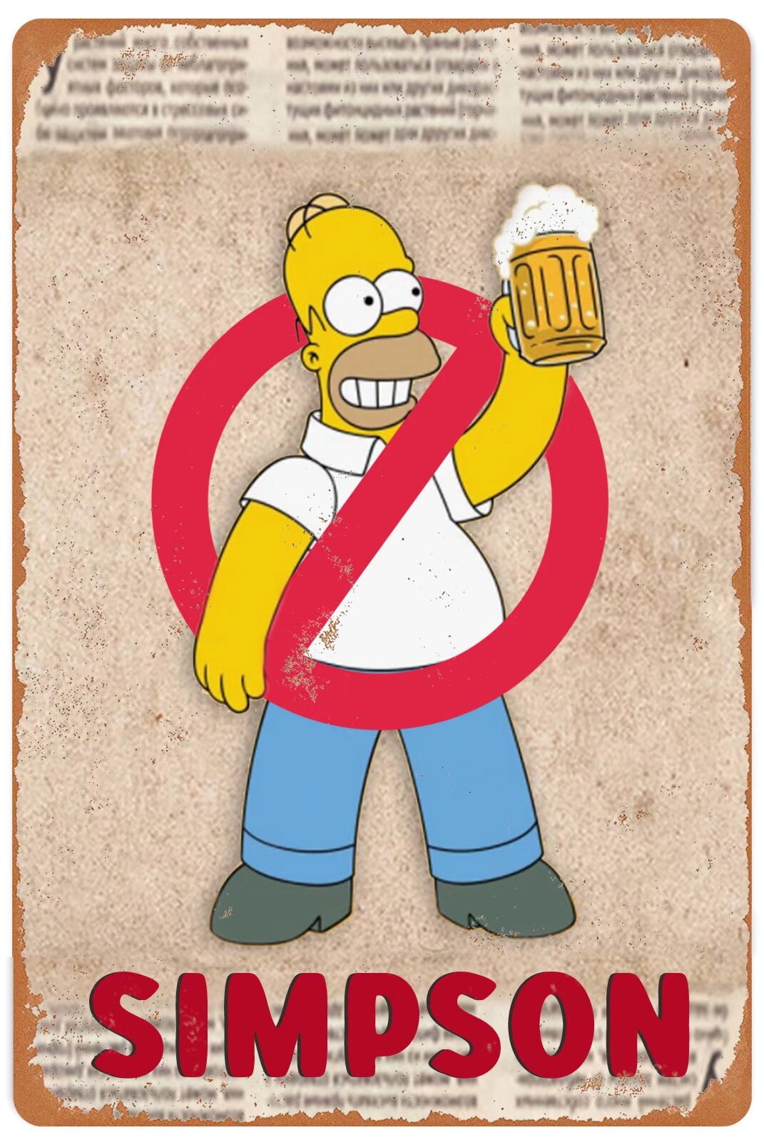 Retro Homer Simpson Beer Metal Poster Metal Tin Signs Simpsons Vintage ...