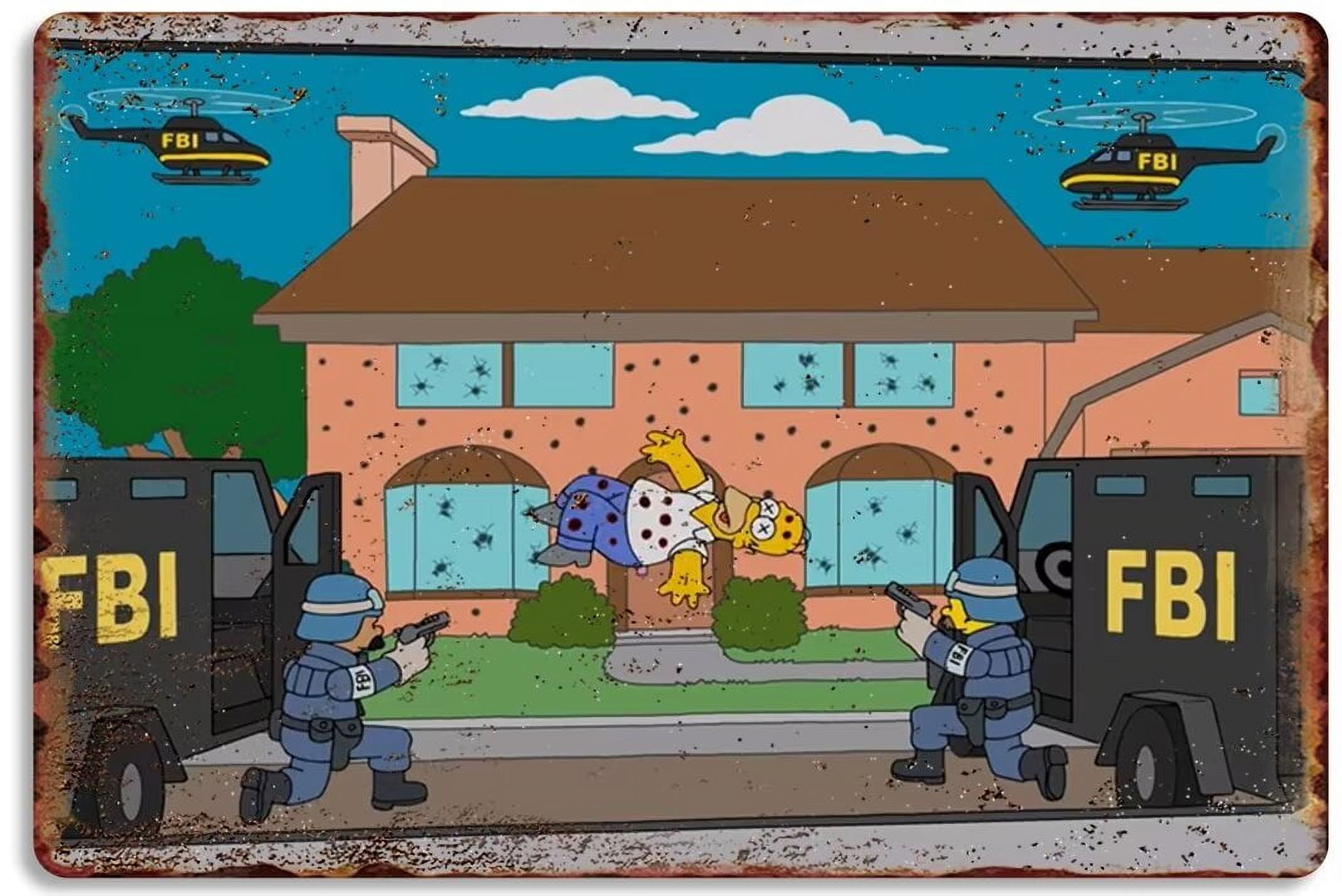 Retro Homer Simpson Shot Metal Tin Sign The Simpsons Poster Vintage ...