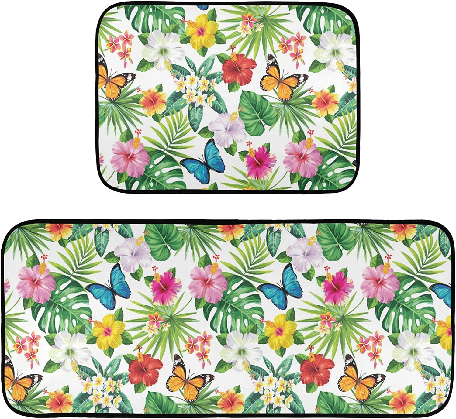 Retro Honey Bees Wildflowers Kitchen Mat Set of 2 Anti-Fatigue Kitchen ...