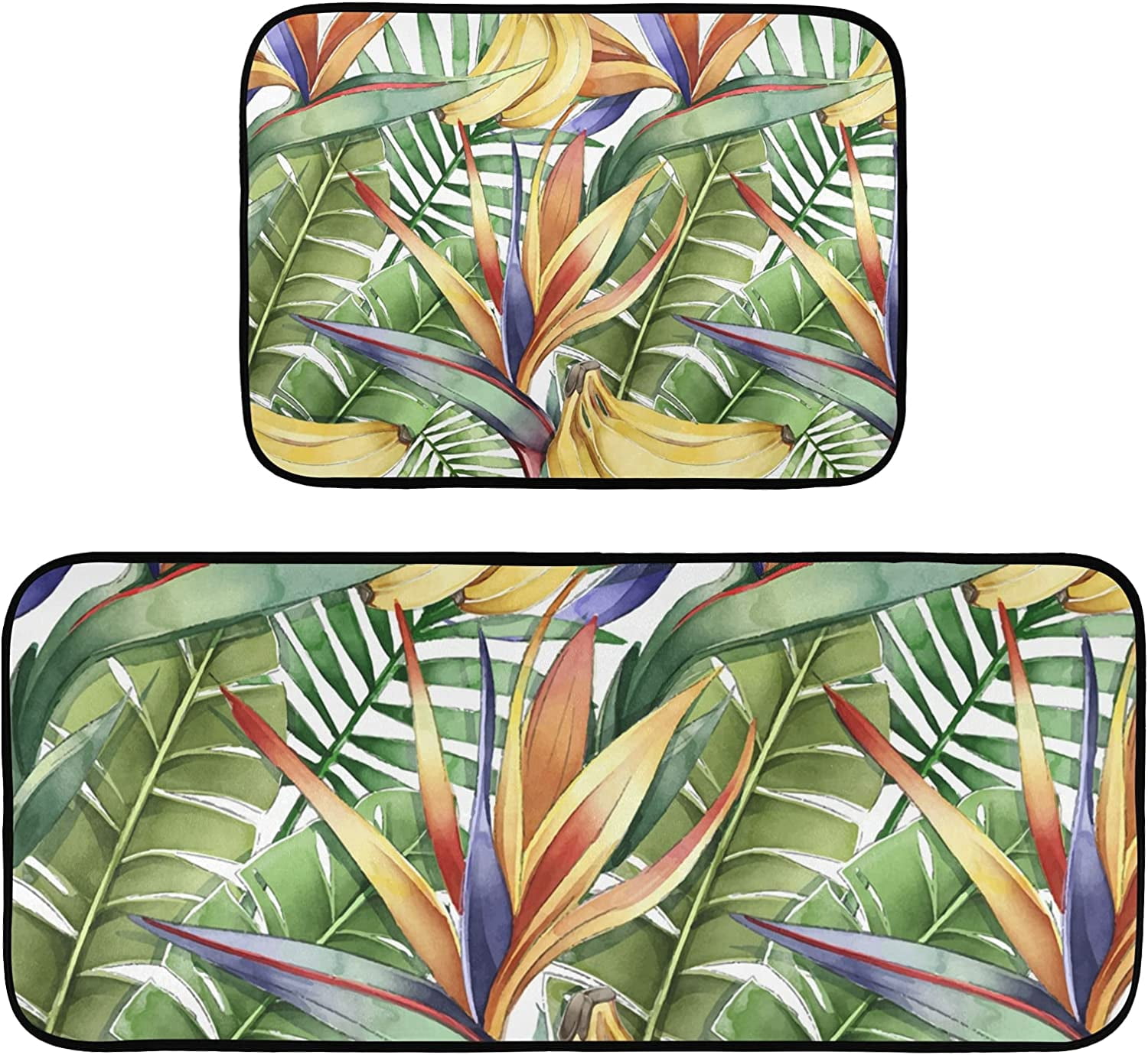 Retro Honey Bees Wildflowers Kitchen Mat Set of 2 Anti-Fatigue Kitchen ...