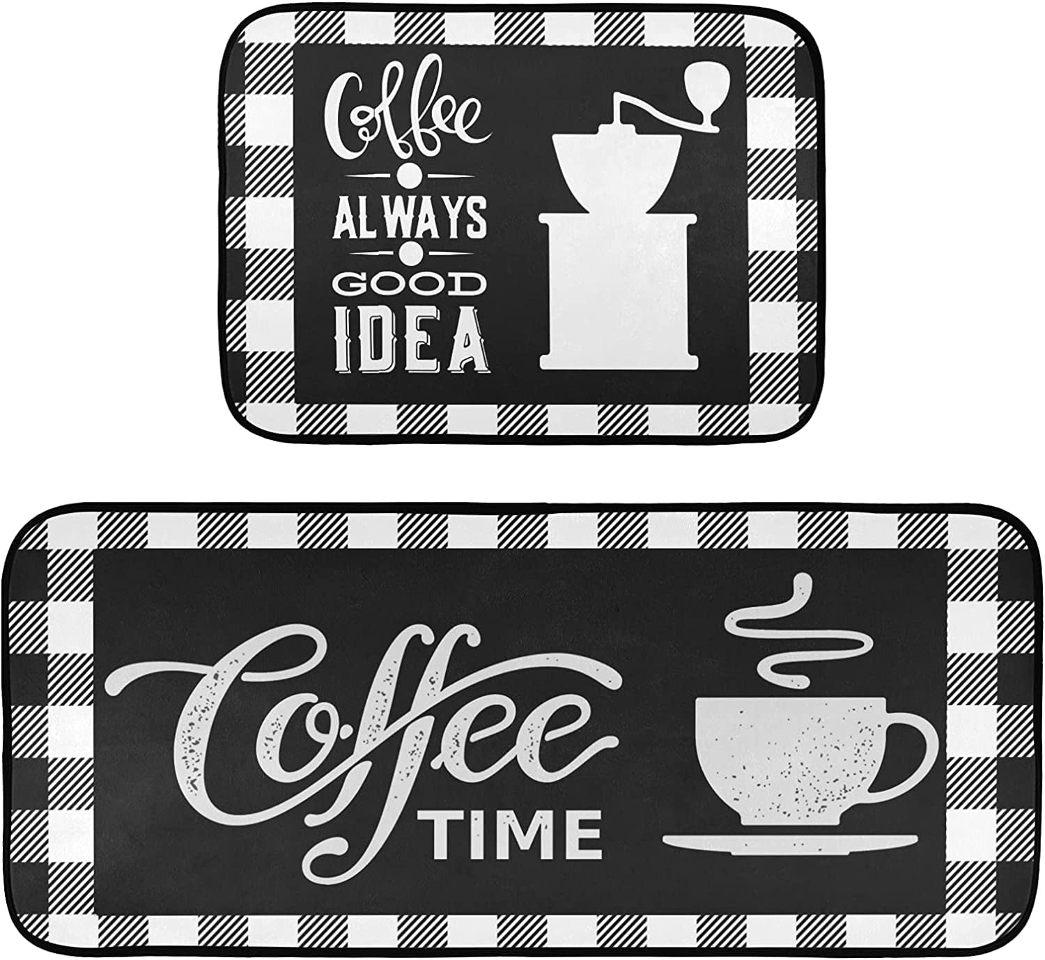 Retro Honey Bees Wildflowers Kitchen Mat Set of 2 Anti-Fatigue Kitchen ...