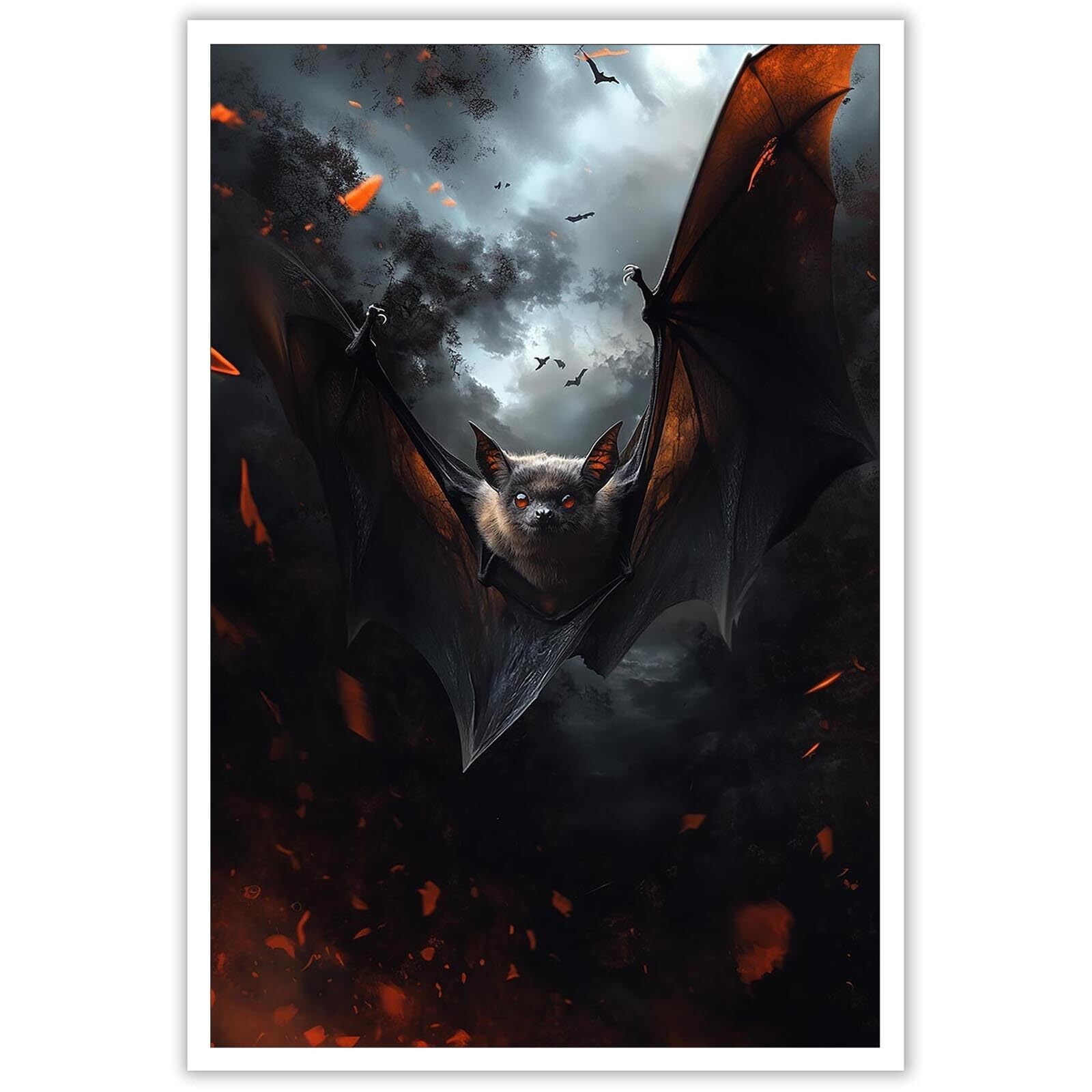 Retro Horror Bat Posters Funny Gothic Dark Academia Aesthetic Wall Art ...
