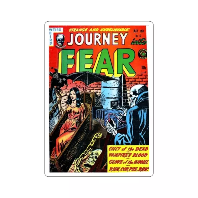 Retro Horror Comic Book Front Page Cover Journey Into Fear Stickers ...