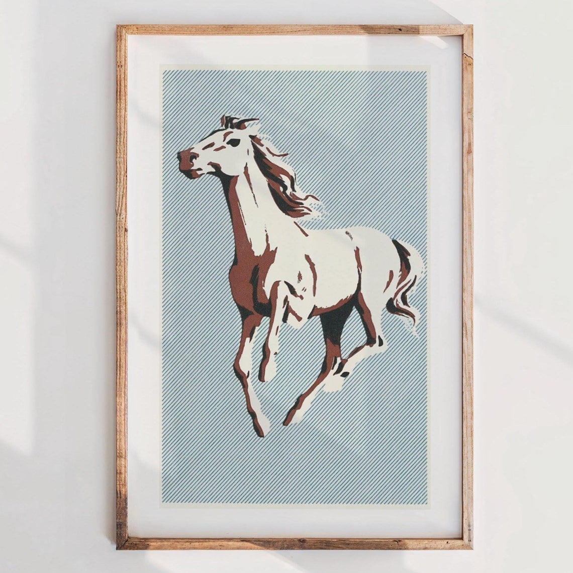 Retro Horse Art Print Western Gift For Horse Lover Running Horse Poster ...