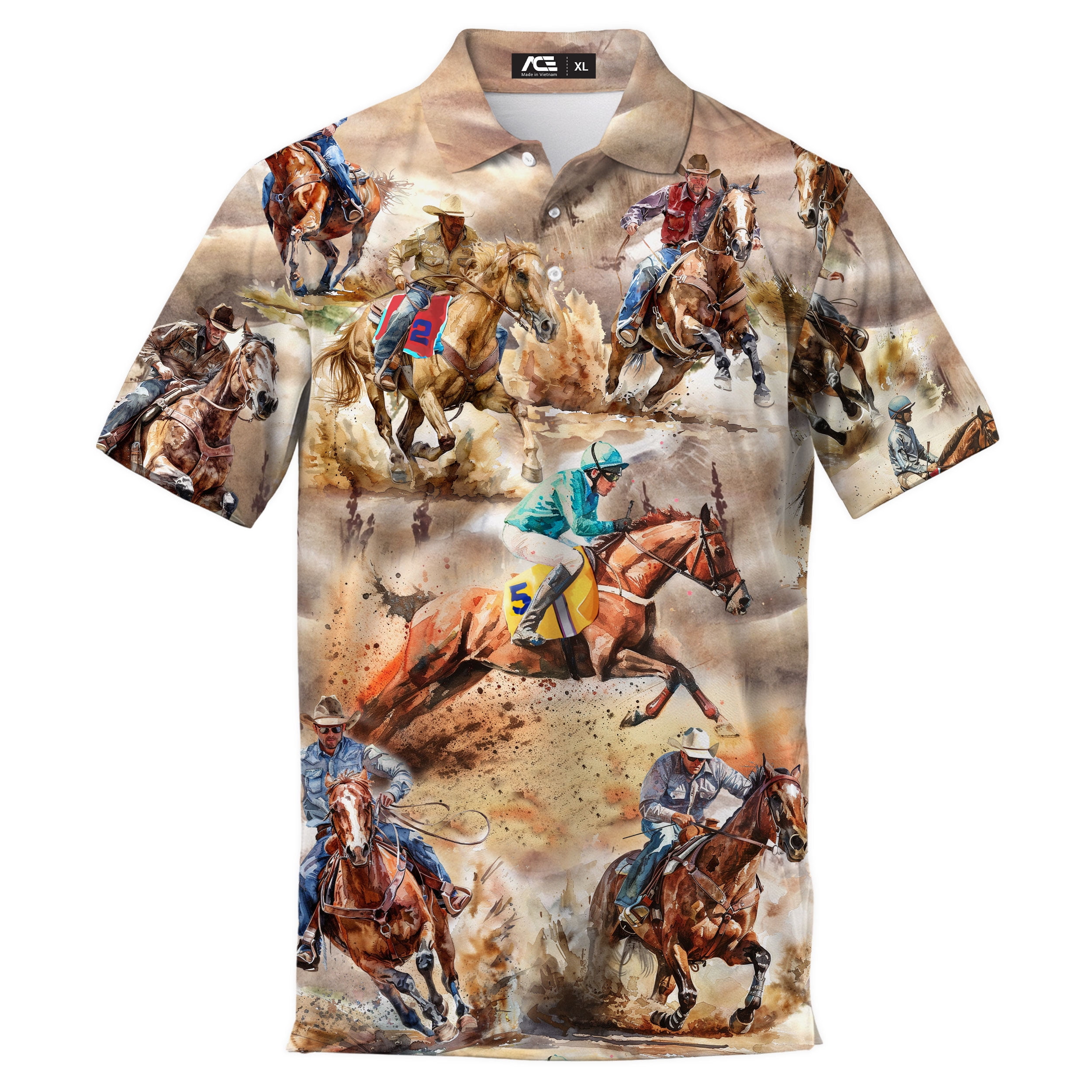 Retro Horse Racing Polo Shirts For Men Kentucky Derby Outfits Polos ...
