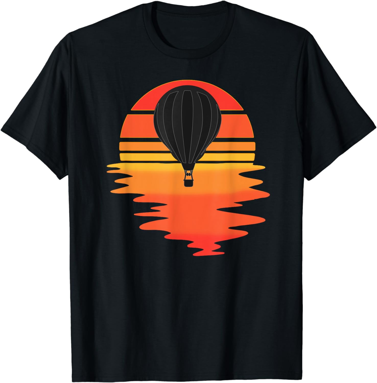 Retro Hot Air Balloon - Cool Water Sunset Balloning T-Shirt - Walmart.com