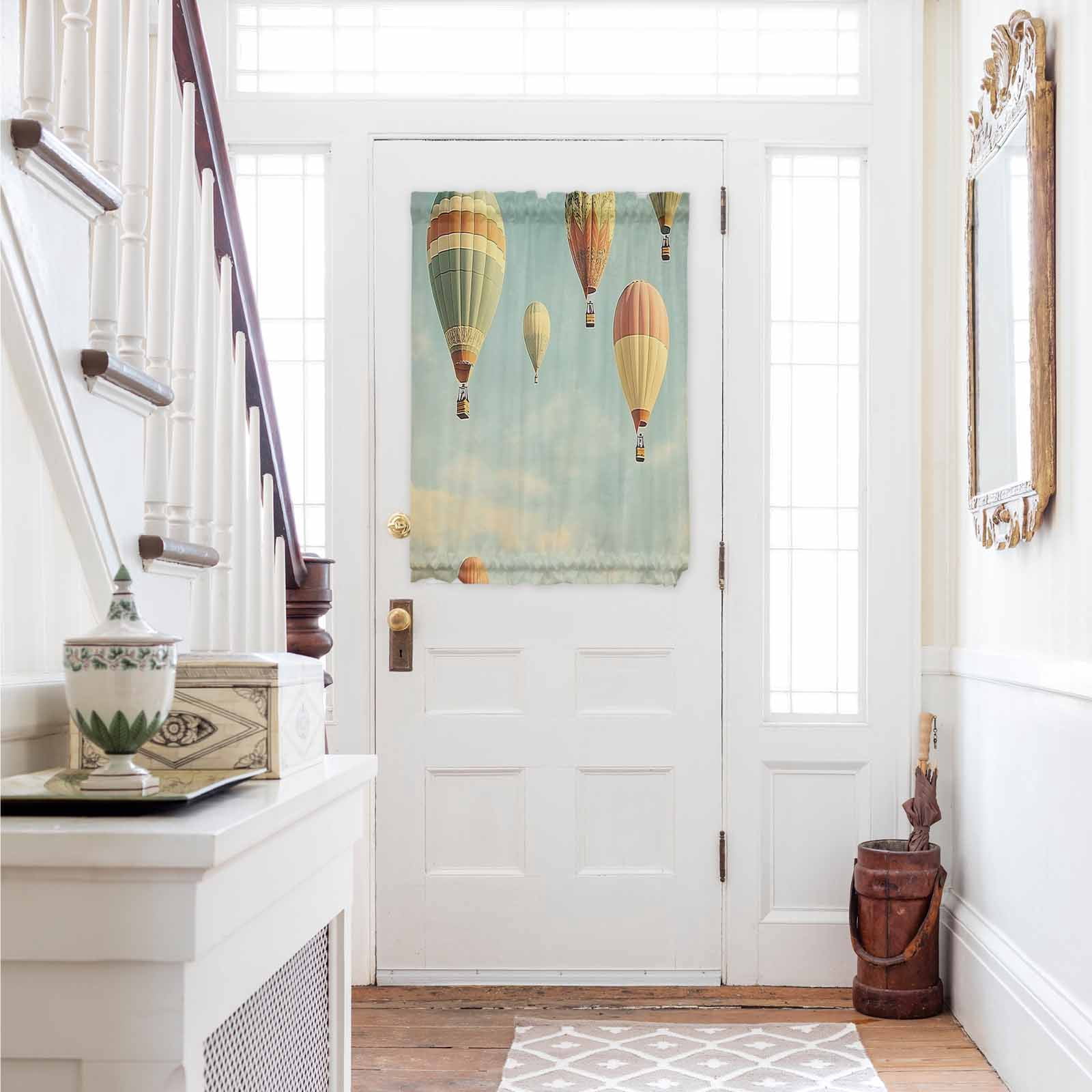 Retro Hot Air Balloon Door Curtains for Door Window, French Sidelight ...