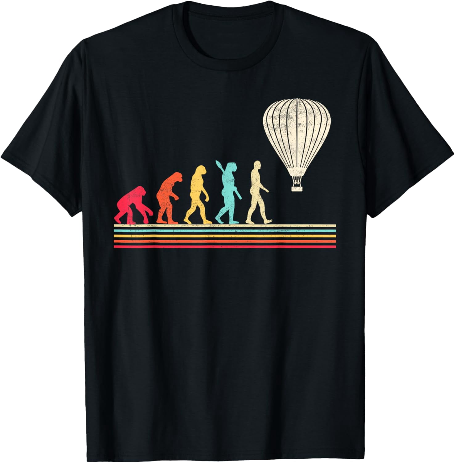 Retro Hot Air Balloon Evolution Funny Ballooning T-Shirt - Walmart.com