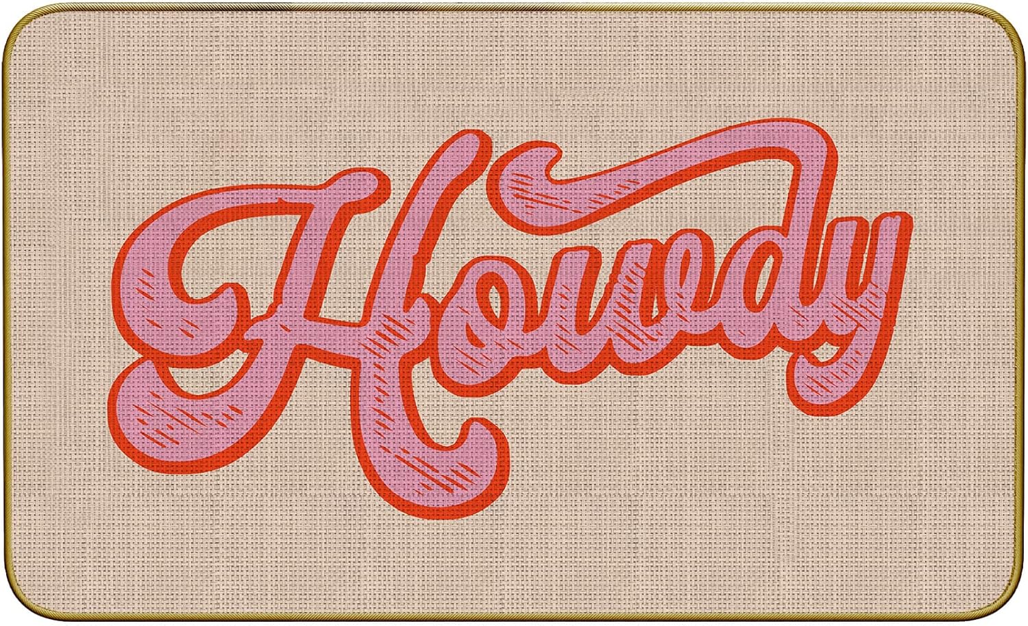 Retro Hot Pink Preppy Howdy Cowgirl Doormat 30x17 Inch Western Welcome ...