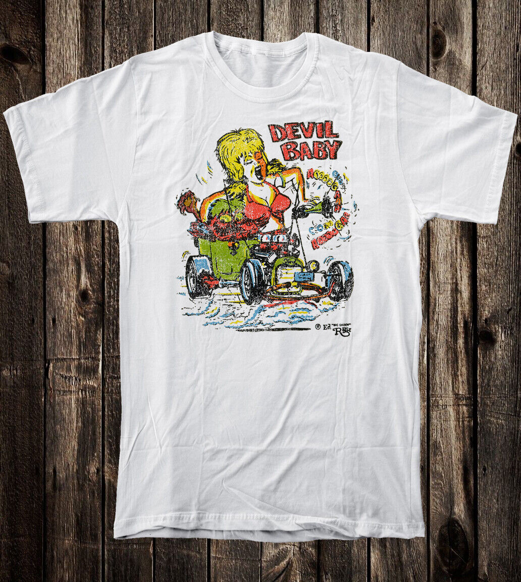 Retro Hot Rod T Shirt Tee 100% Cotton Ed Big Daddy Roth Devil Baby ...
